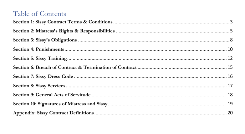 Sissy Maid Slave Contract – Cuck In Chastity